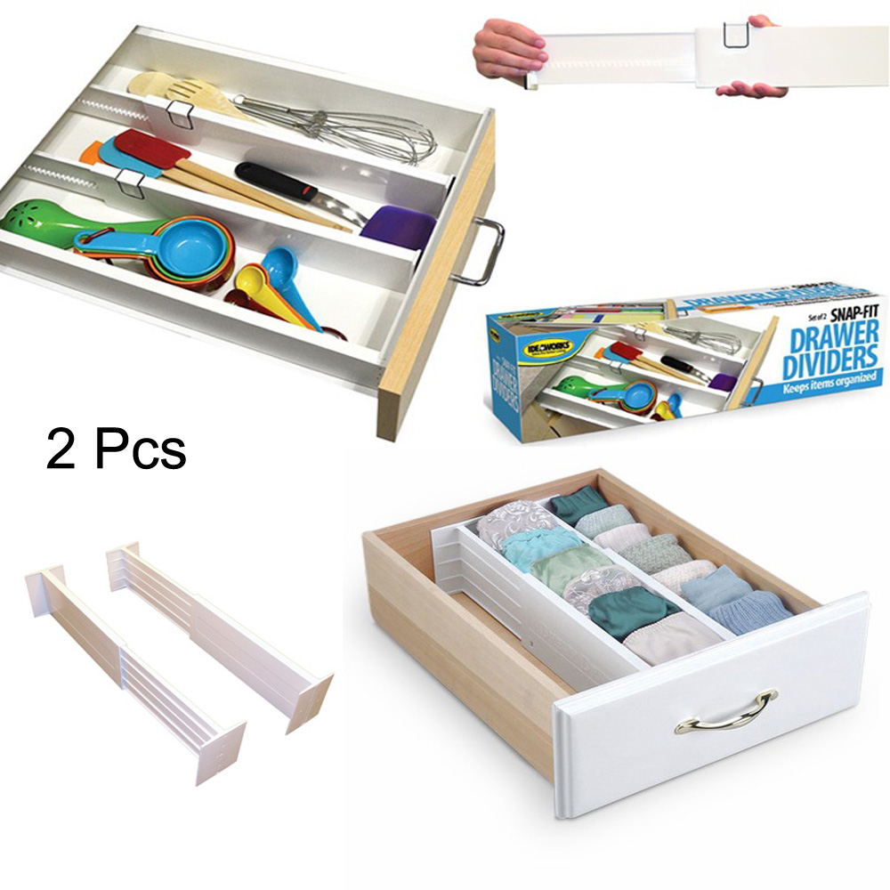 Cool Gift, Drawer Divider and Organizer - Set of 2 Adjustable ...