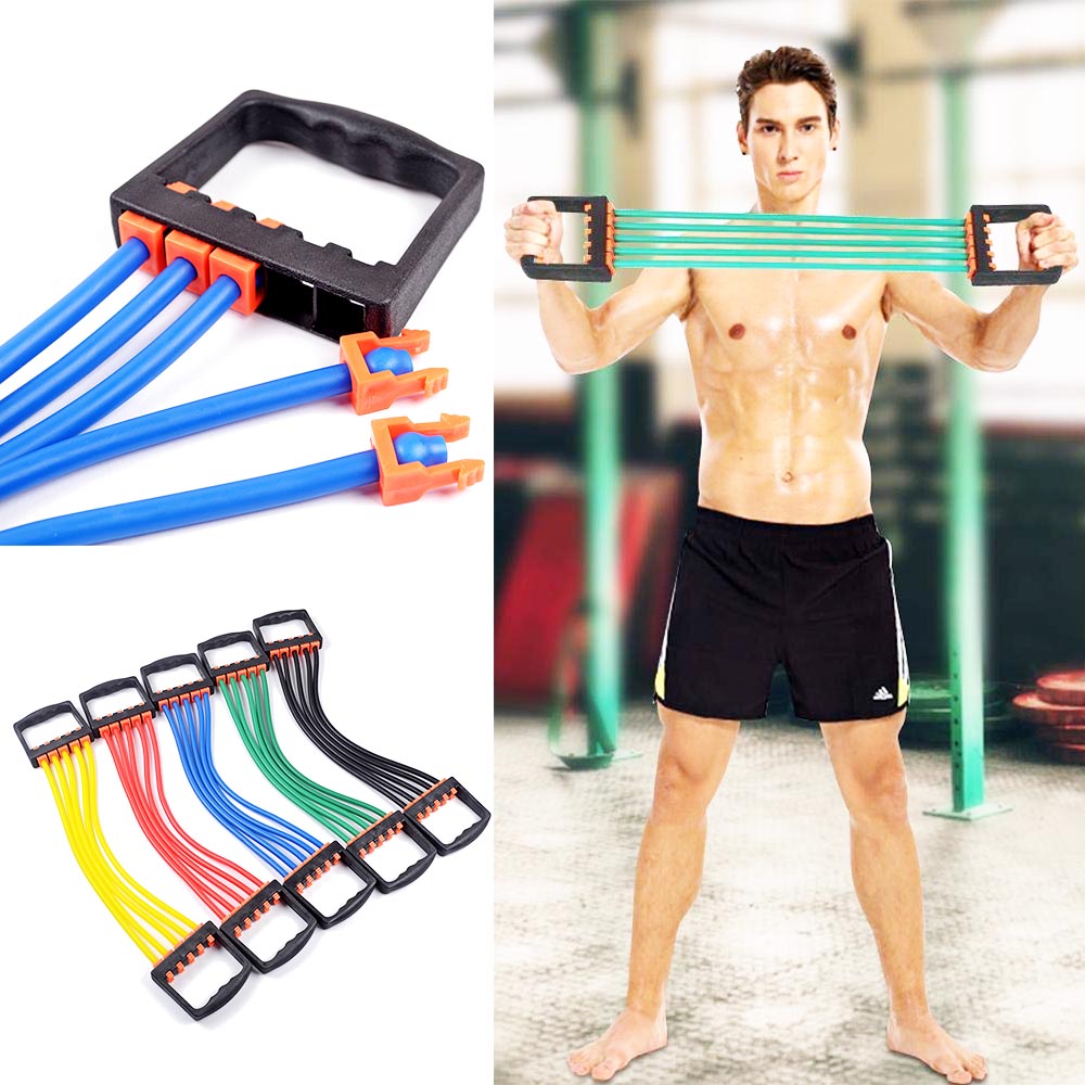 Adjustable Chest Expander 5 Ropes Clips - TezkarShop Official Website