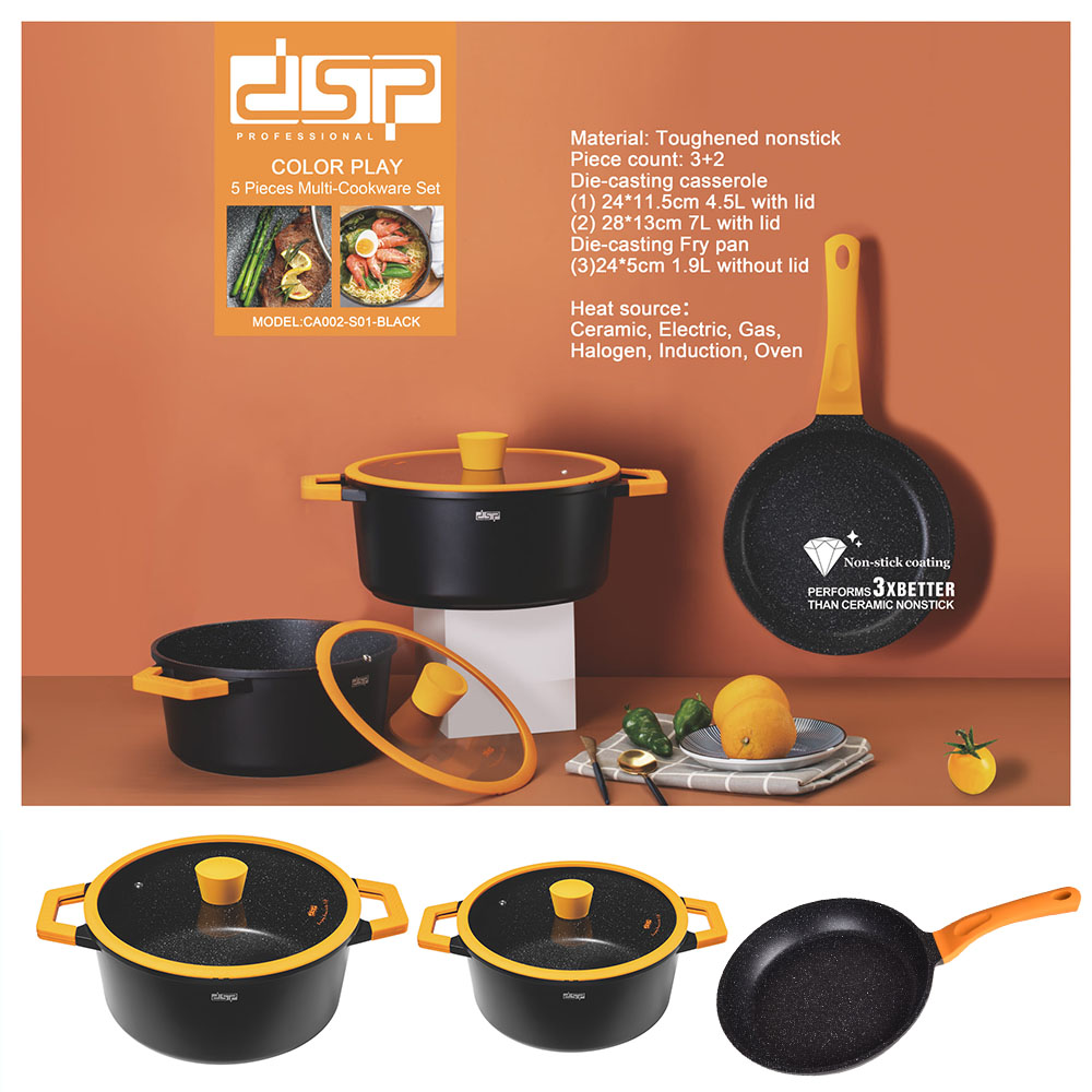 DSP Cookware Set Of 5 pcs CA002-S01-Black - TezkarShop Official Website