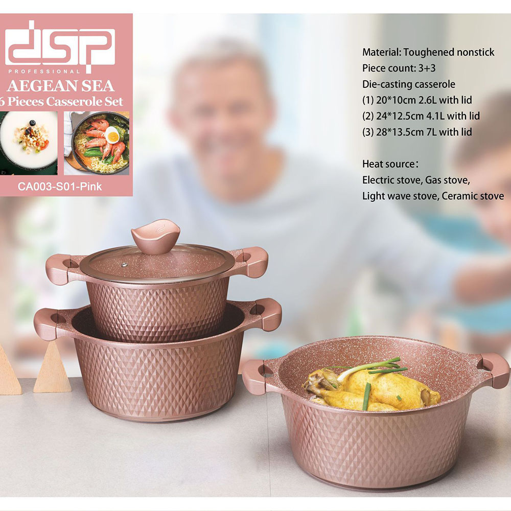 DSP, Cookware Set Of 6 pcs, CA003-S01-RoseGold - TezkarShop Official ...