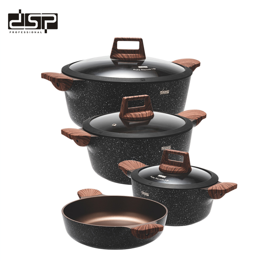 DSP 7 PCS Deluxe Non-Stick Multi-Cookware Set CA004-S01-Black ...