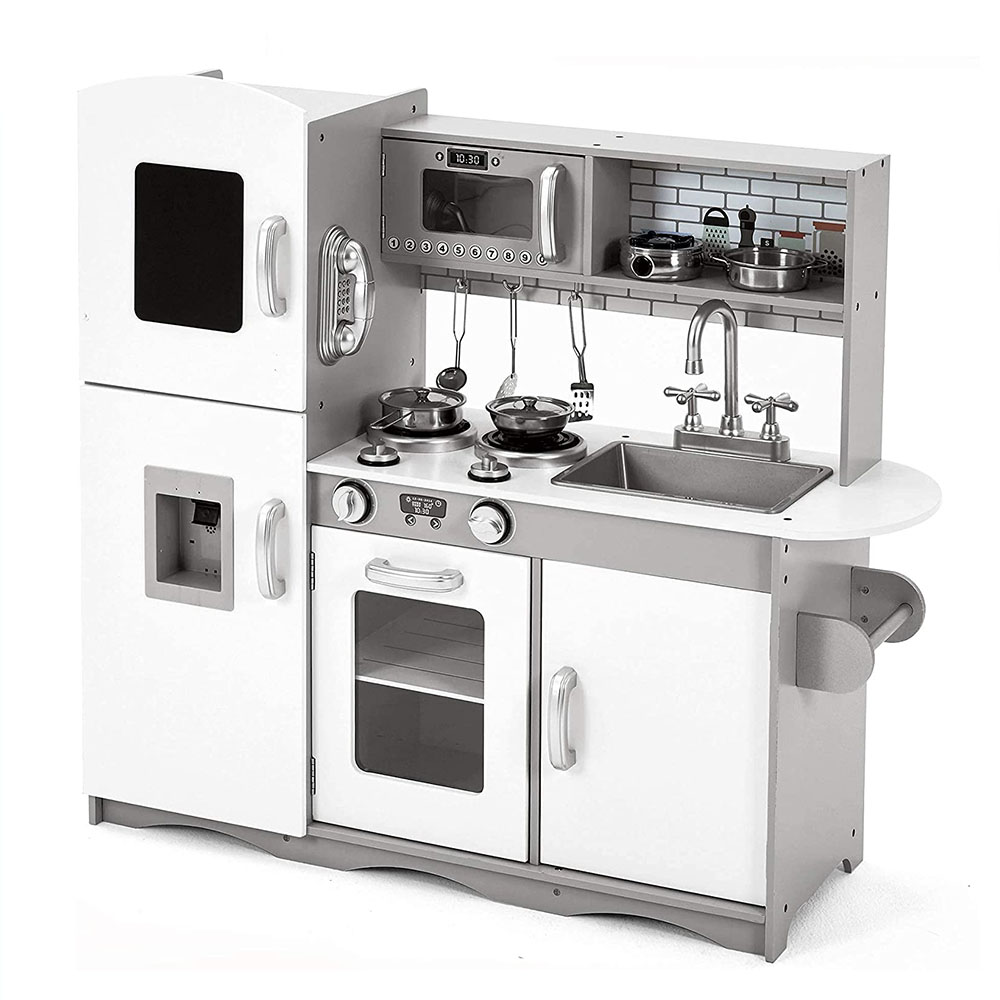 Wooden Pretend Large Kitchen for Kids, Included Accessories ...