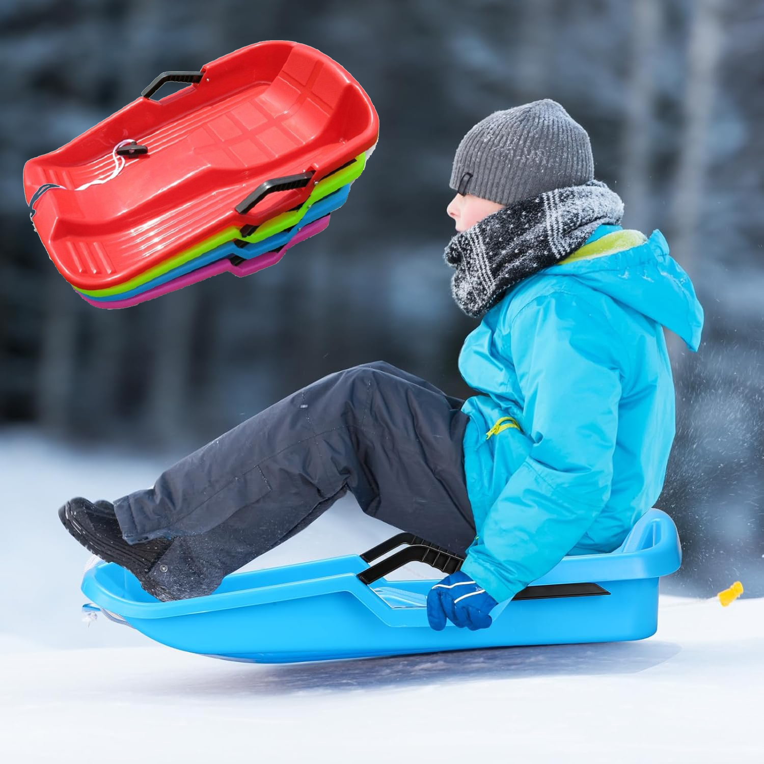 Durable Plastic Winter Snow Sled 65cm ( Random Color ) - TezkarShop ...