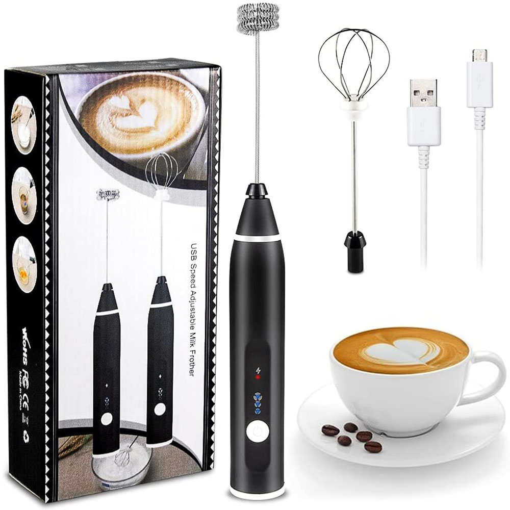 USB Rechargeable 3 Speeds Coffee Foam Maker with Egg Whisk - TezkarShop ...