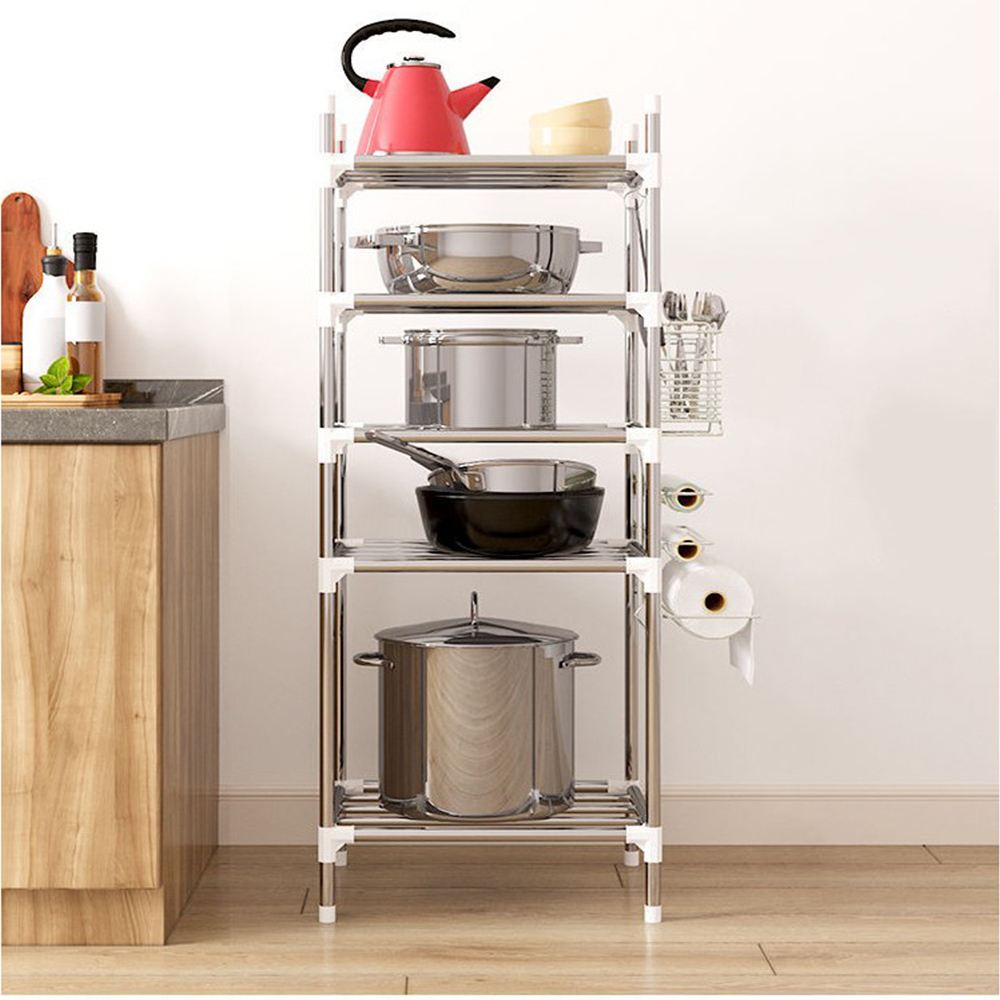 Adjustable 5Tier Stainless Steel Storage Rack Shelves - TezkarShop ...