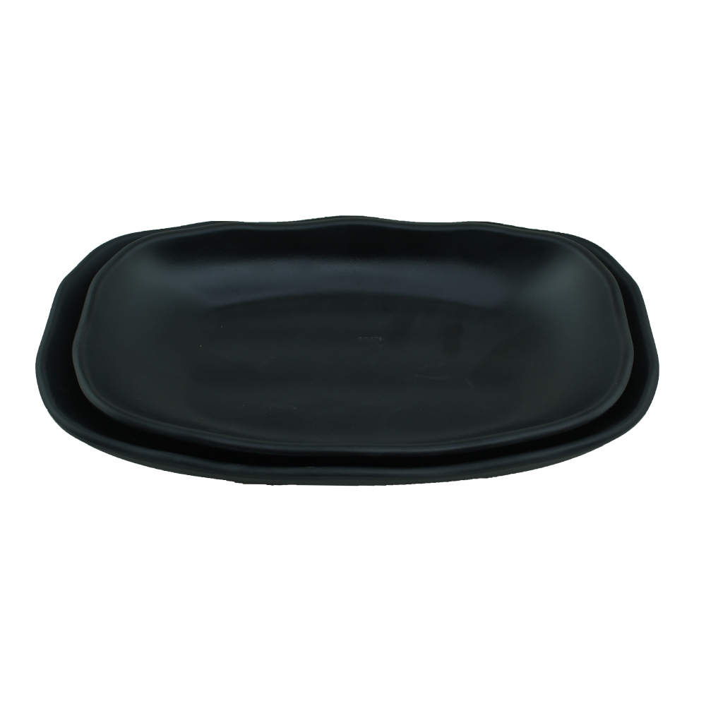 Long Plate Black Melamine Dinnerware - TezkarShop Official Website