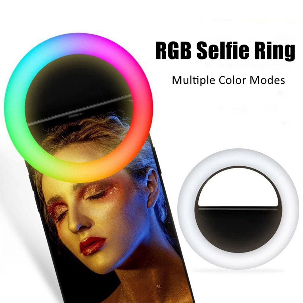Rechargeable RGB LED Ring Clip-on Mobile RG01 - TezkarShop Official Website