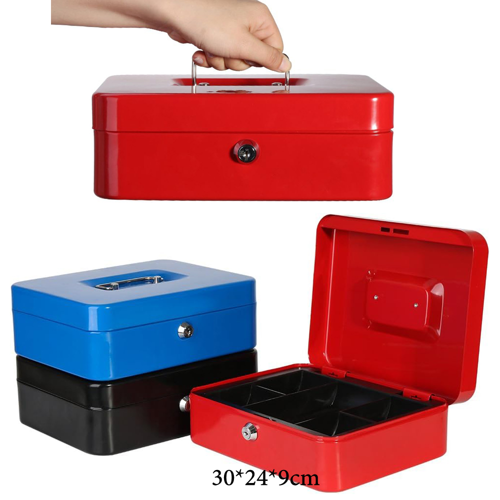 Box Safe Metal Lock Savings Bank (L24 X W30 X H9)Cm - TezkarShop ...