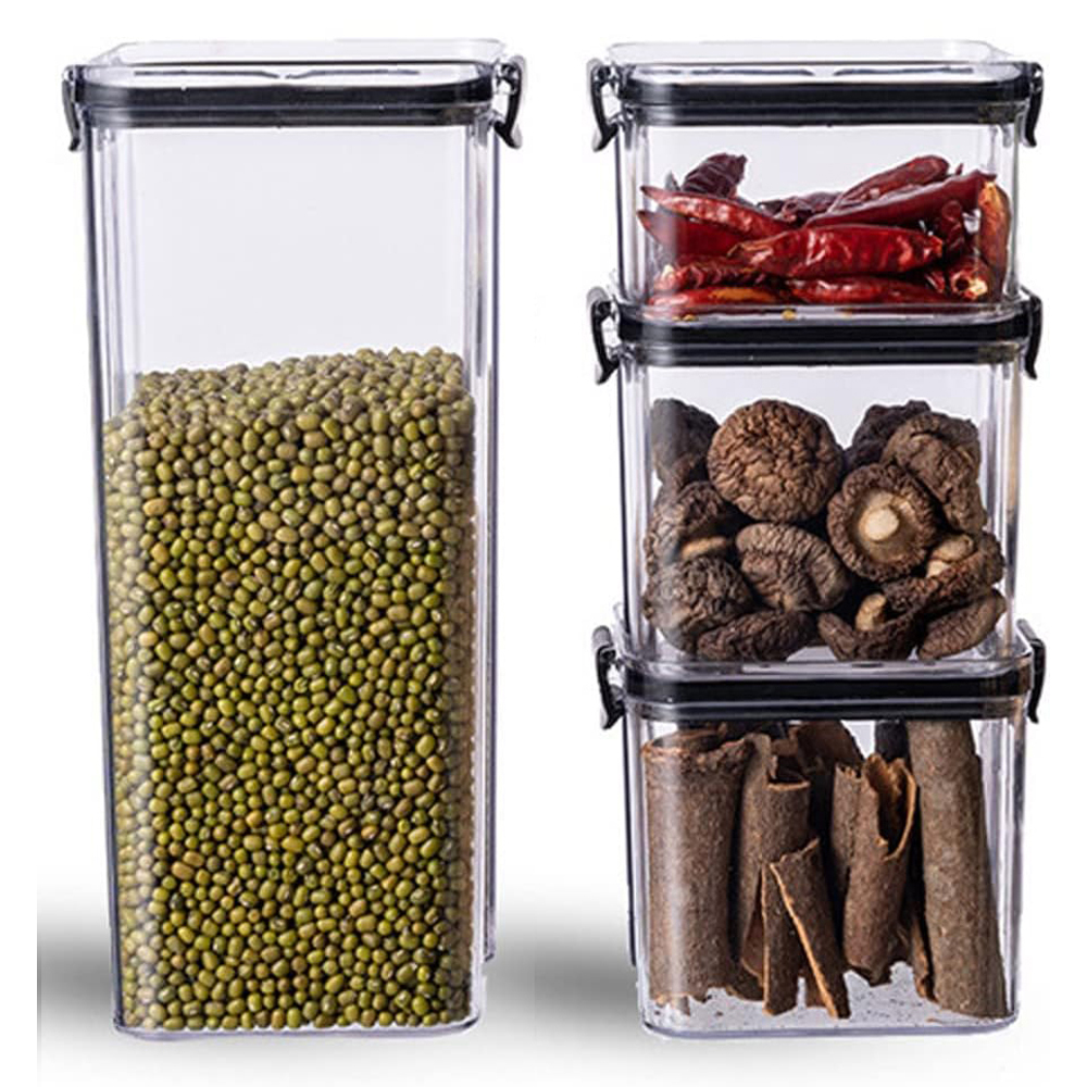 4 PCS Airtight Food Box Sets of Square Food Containers - TezkarShop ...