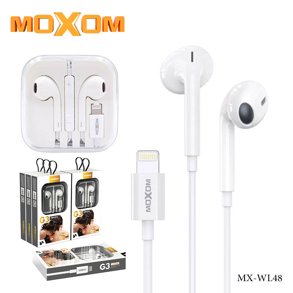 Moxom MX-WL48 G3 Lightning Earphone with Microphone - TezkarShop Official Website