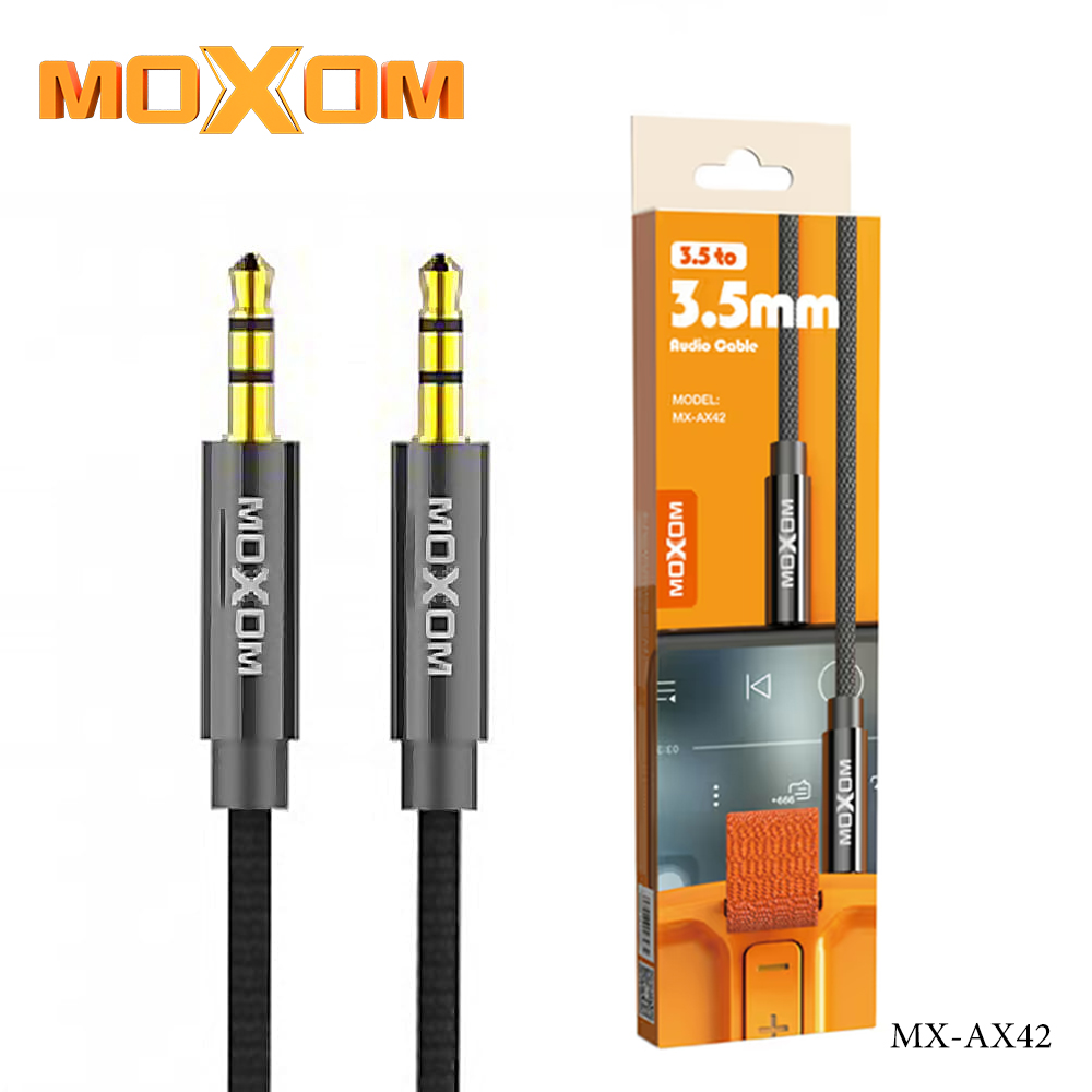 Moxom MX-AX42, AUX Audio Cable, 1 Meter - TezkarShop Official Website