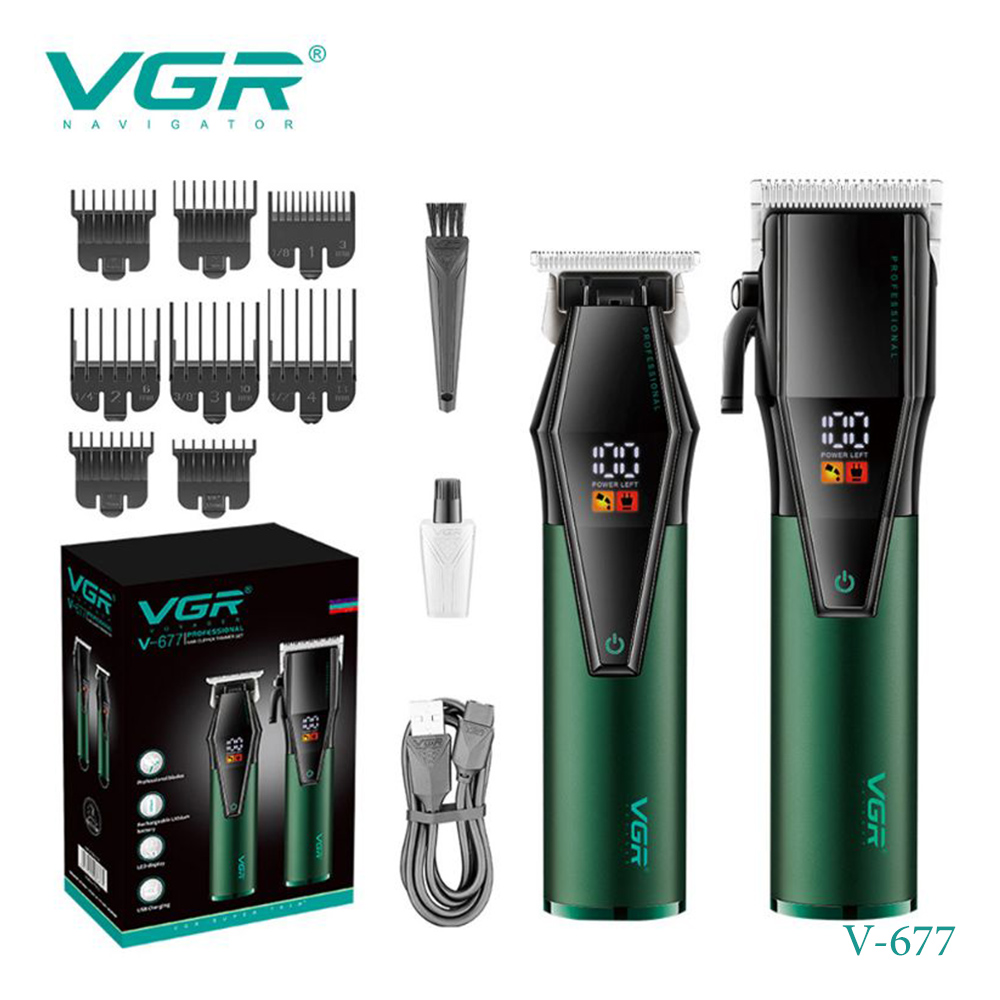 VGR V-677, Set of 2 Professional Hair Clipper & Trimmer Set - TezkarShop Official Website