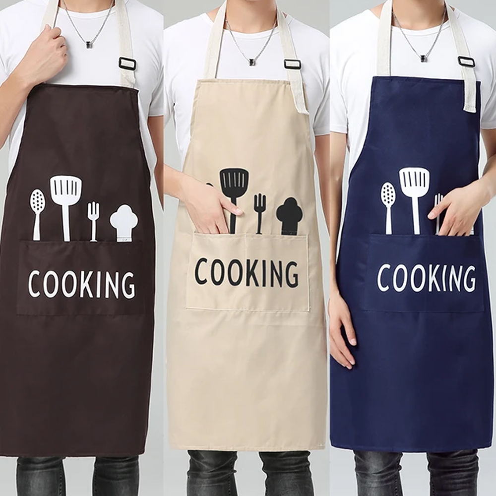 YURILIFE Thick Cotton Canvas Apron For Kitchen With Pocket - TezkarShop ...