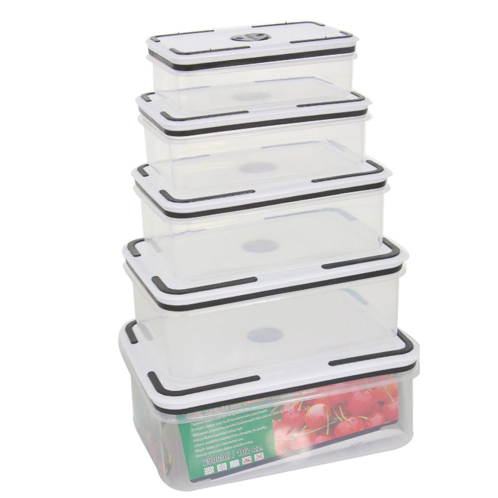 Storage Containers 5-Piece Set Rectangle with Sealed Lids - TezkarShop ...