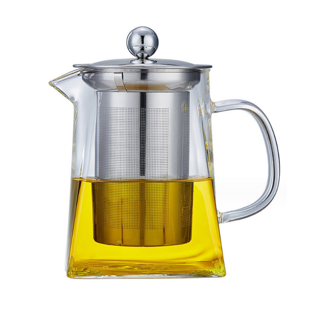 Transparent Glass Teapot with Stainless Steel Infuser - TezkarShop ...