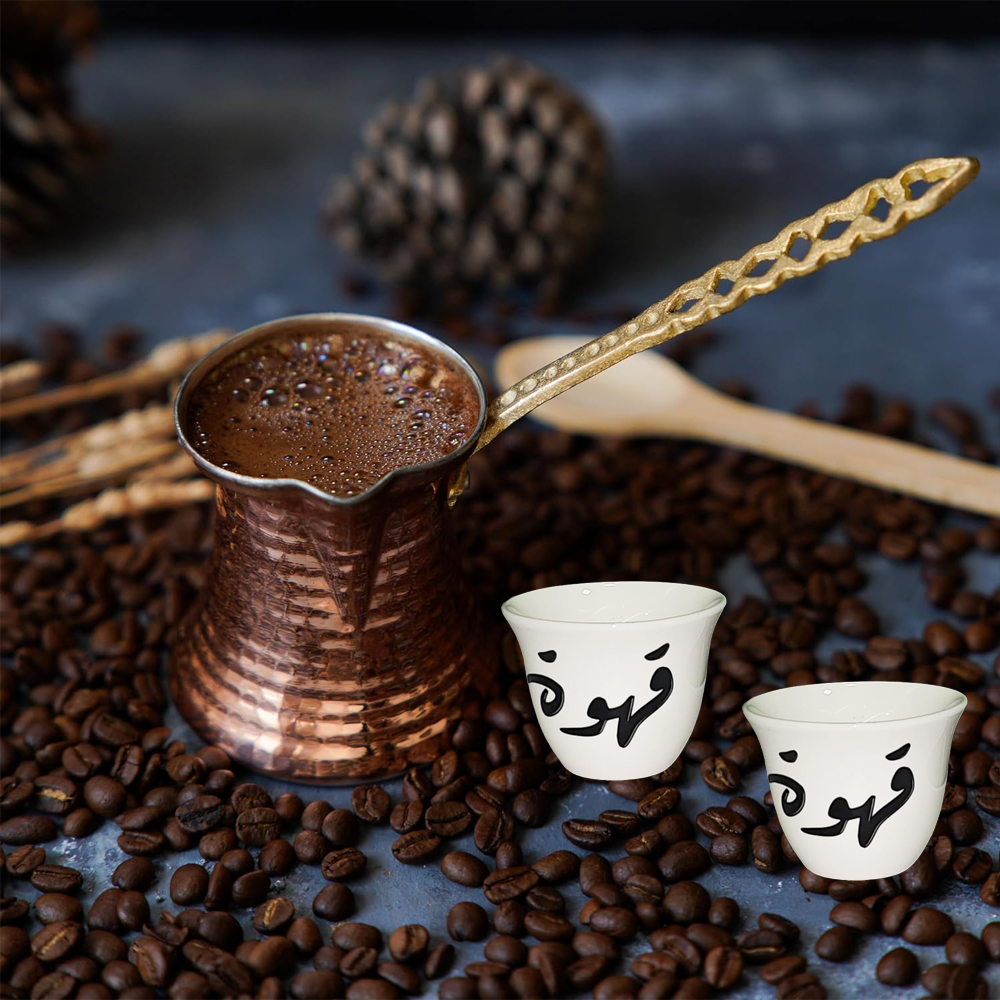 6-Pieces Ceramic Arabic Coffee Cup Set - TezkarShop Official Website