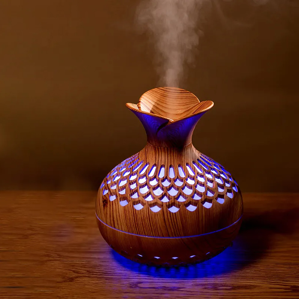 Flower Humidifiers Cool Mist Wood Grain - TezkarShop Official Website