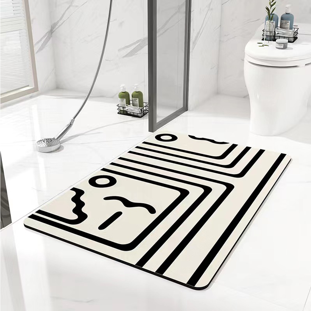 Anti-Slip Bathroom Mat Quick Drying (L50 x W80 x T0.25)cm - TezkarShop ...