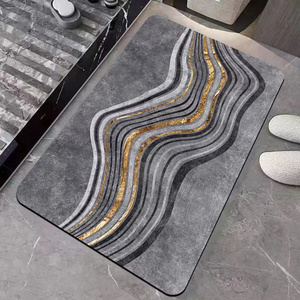 Anti-Slip Bathroom Mat Quick Drying (L50 x W80 x T0.25)cm - TezkarShop ...