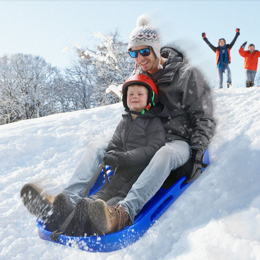 2-Seats Durable Plastic Winter Snow Sled 110cm (Random Color ...