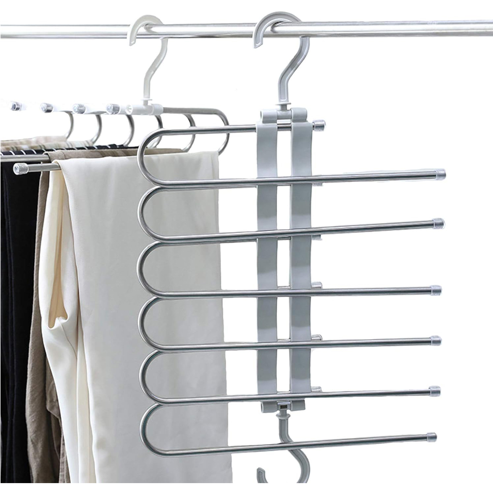 Stainless steel 5 Folding Trouser Rack Multi-functional - TezkarShop ...