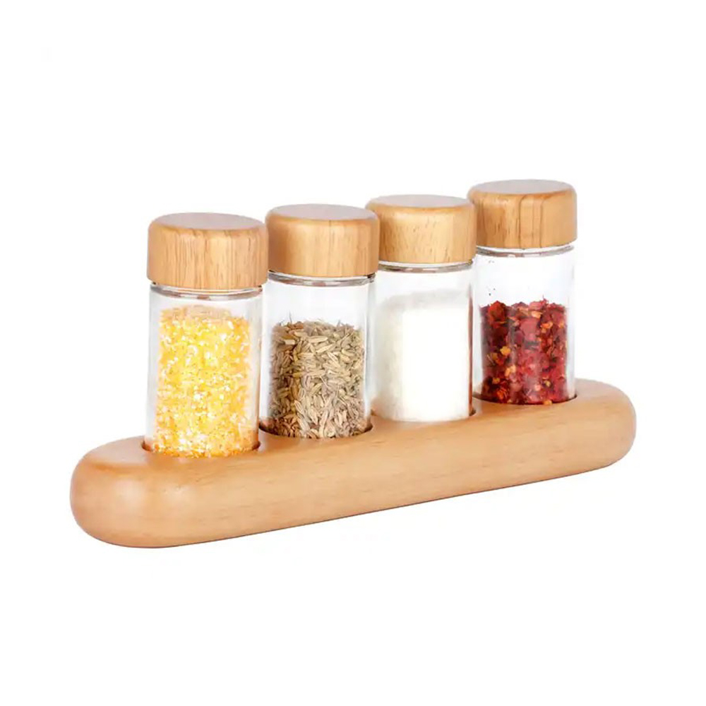 4 Jar Seasoning Bottle Set With Base Holder M-04 (D4 x H10)cm ...
