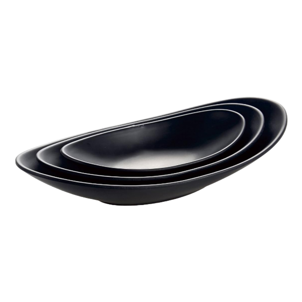 Boat Shape Plate Black Melamine Dinnerware - TezkarShop Official Website
