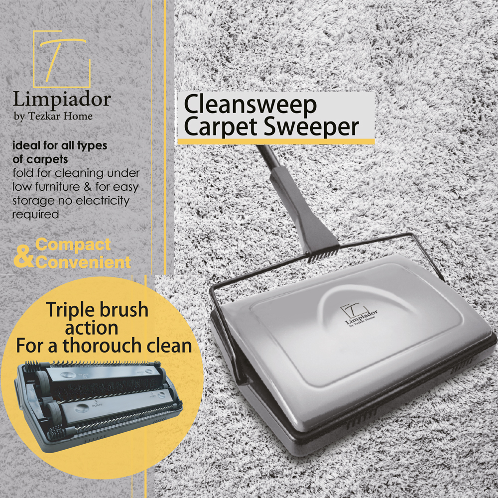 Limpiador Metal Manual Carpet Sweeper By Tezkar Home - TezkarShop ...