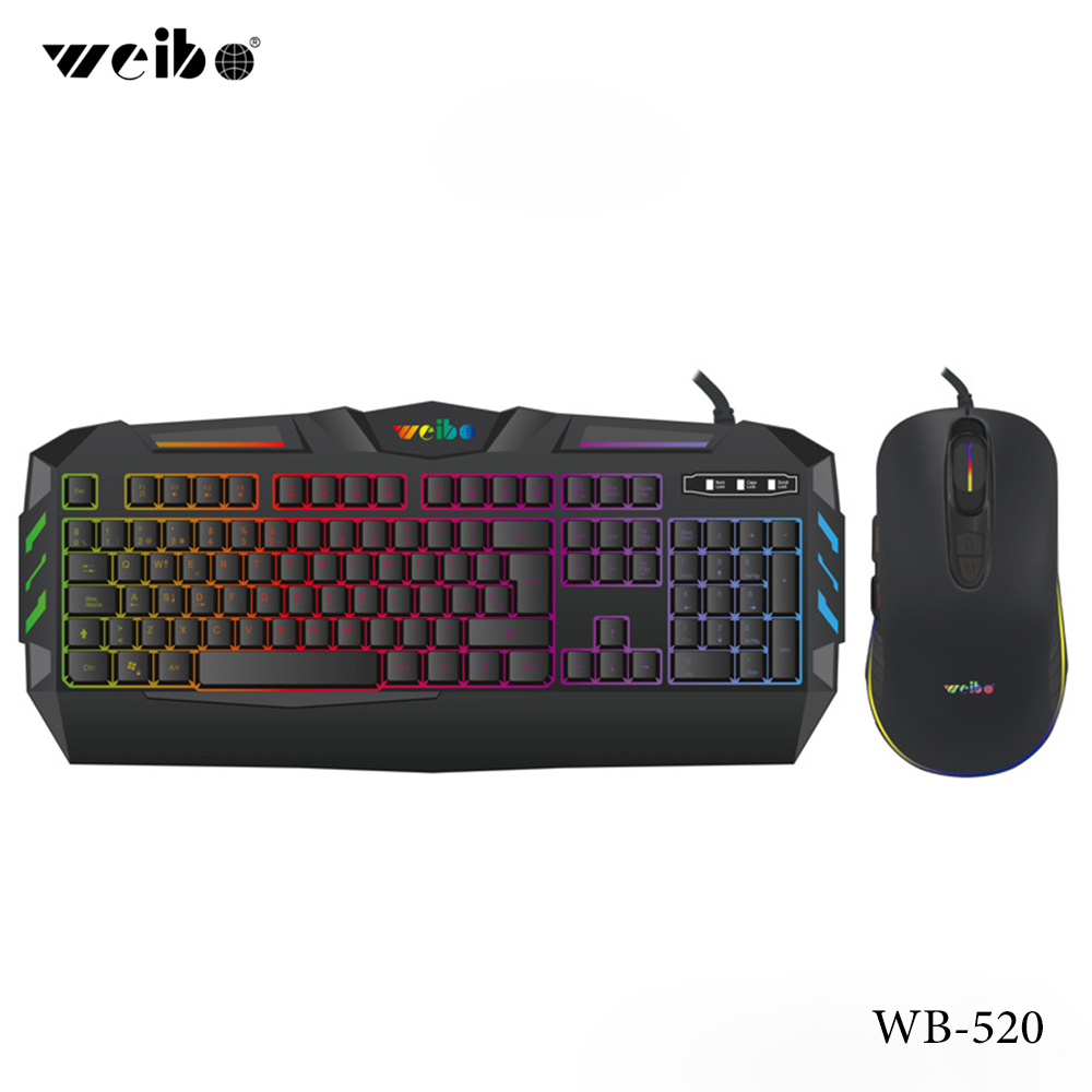 Weibo WB-520 Rgb Gaming Keyboard & Mouse Set - TezkarShop Official Website