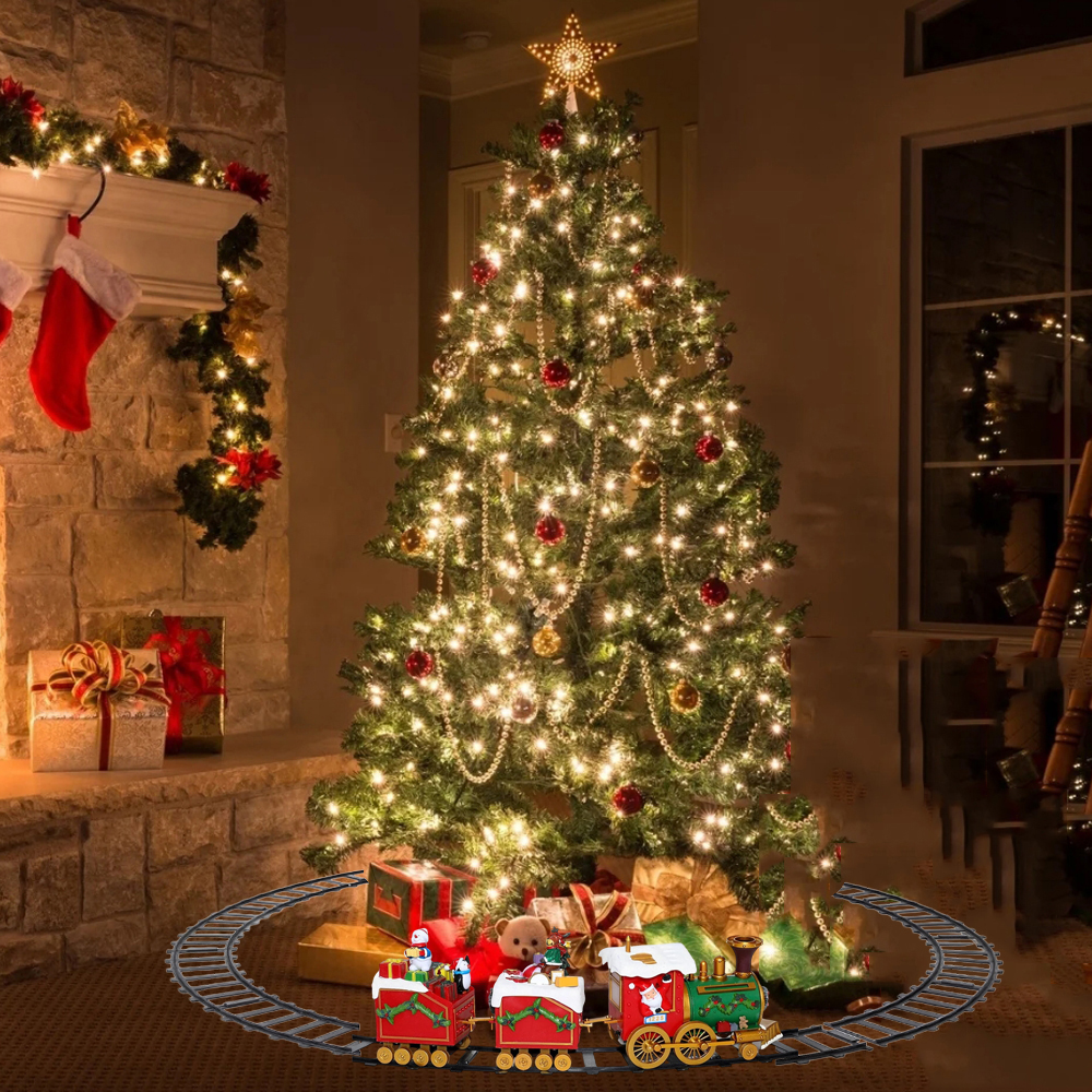 Decoration Around The Tree Christmas Delight Train Set With Lights And ...