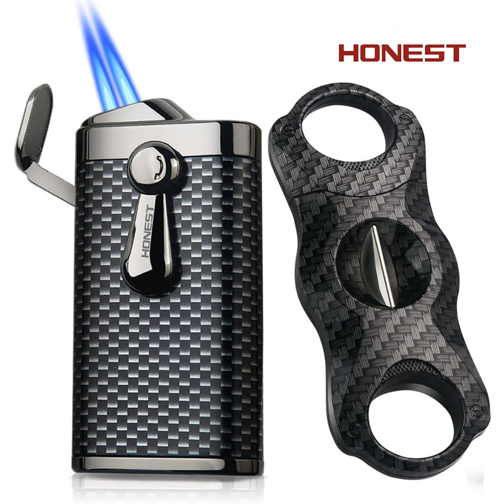 HONEST HONEST Torch Lighter Double Jet Flame With V-Cutter - TezkarShop ...