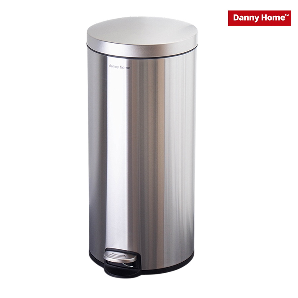Danny Home 30-Liter Stainless Steel Trash Can with Lid and Pedal ...