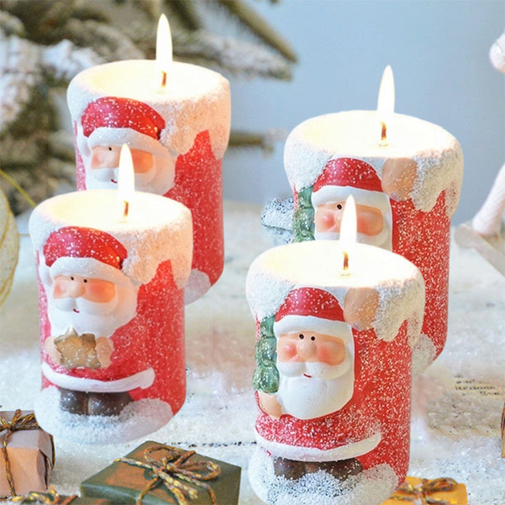 4-Pieces Santa Claus Candle - Christmas Decor - 8cm - TezkarShop ...