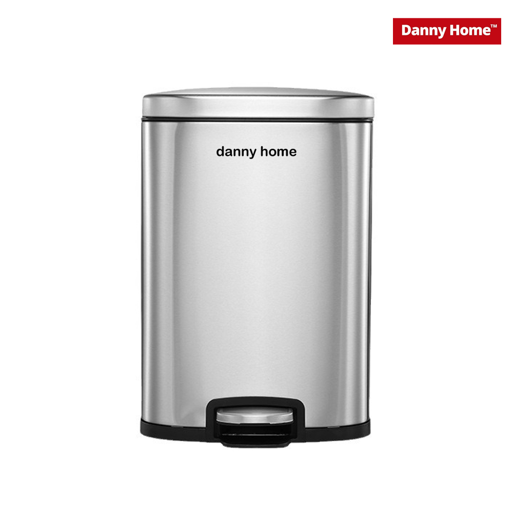 Danny Home 6-Liter Stainless Steel Trash Can with Lid and Pedal ...