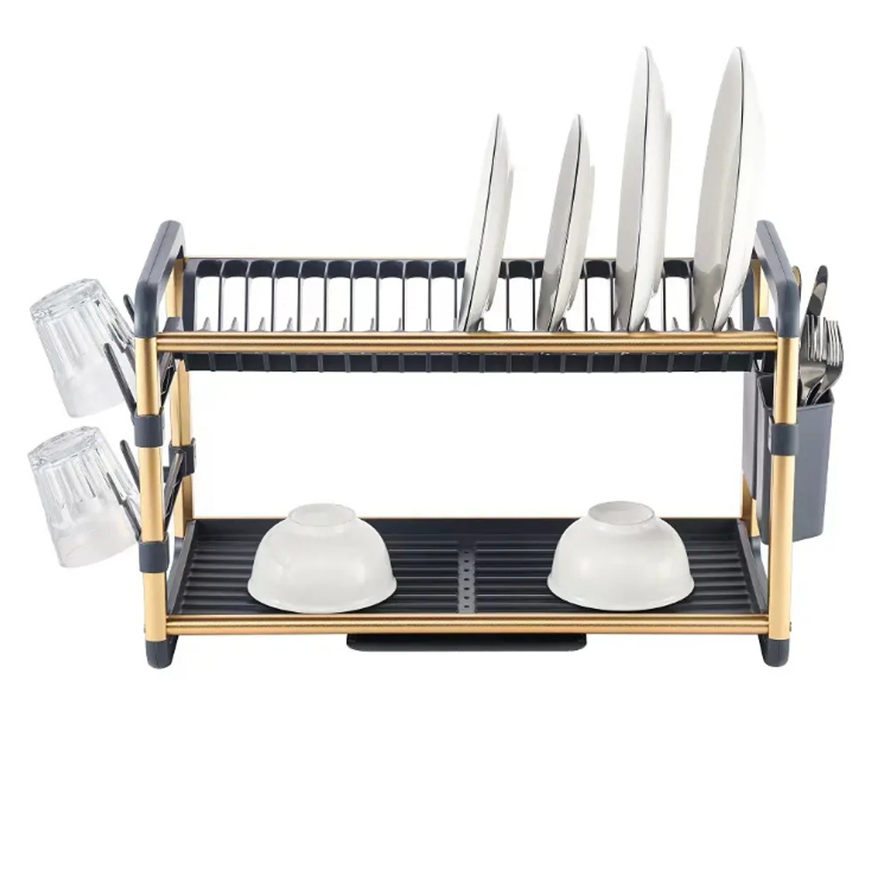 Binca Aluminium 2-Tier Dish Drying Rack ( Gold ) - TezkarShop Official ...