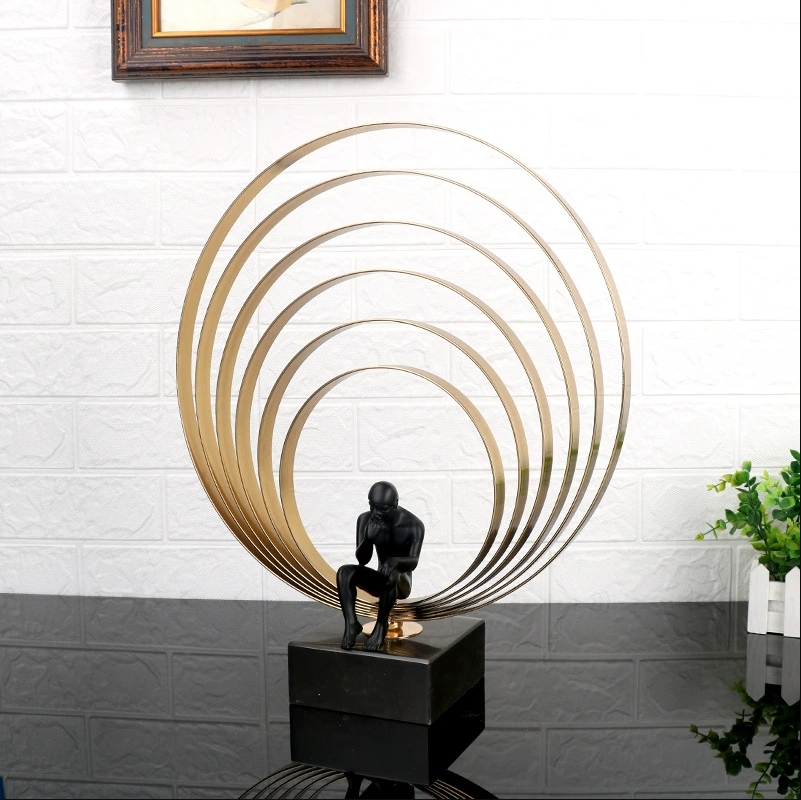 Metal Thinking Man Statue Figurine - TezkarShop Official Website