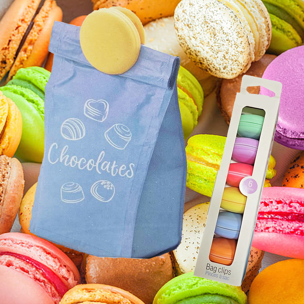 6-Pieces Macaron Bag Clips - TezkarShop Official Website