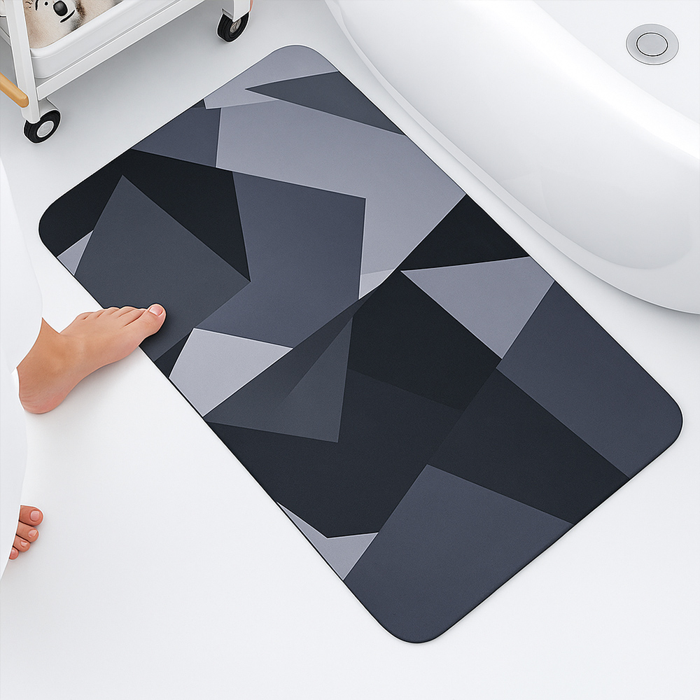 Anti-Slip Bathroom Mat Quick Drying Relax Pattern (L50 x W80 x T0.25)cm ...