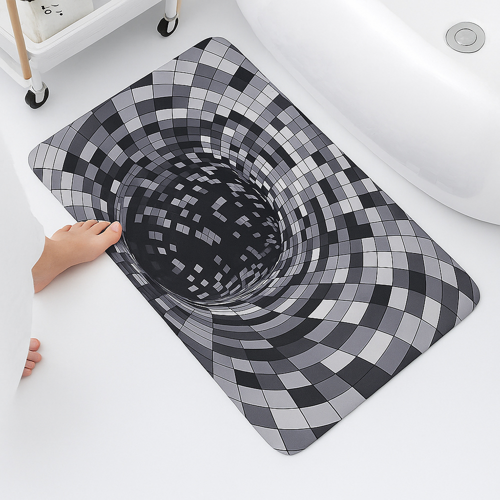 Anti-Slip Bathroom Mat Quick Drying Relax Pattern (L50 x W80 x T0.25)cm ...