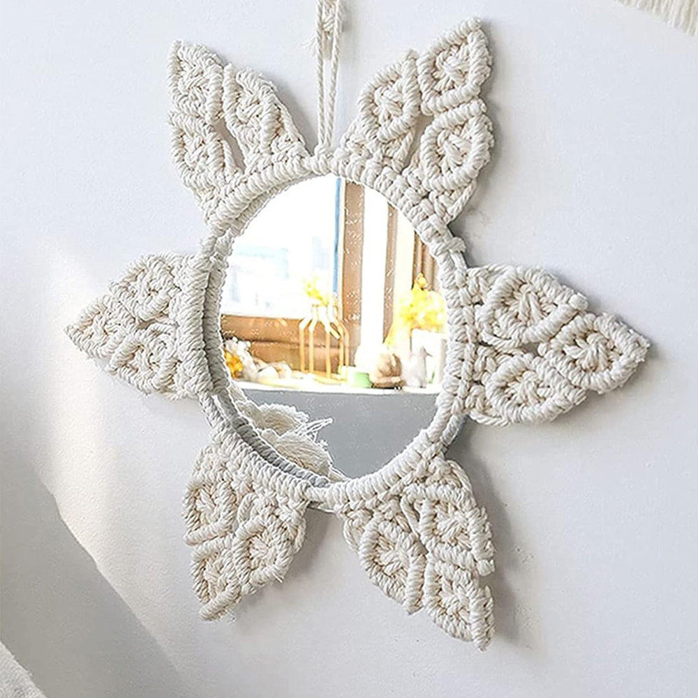 Bohemian Macrame Round Wall Mirrors for Room Decor - TezkarShop Official Website