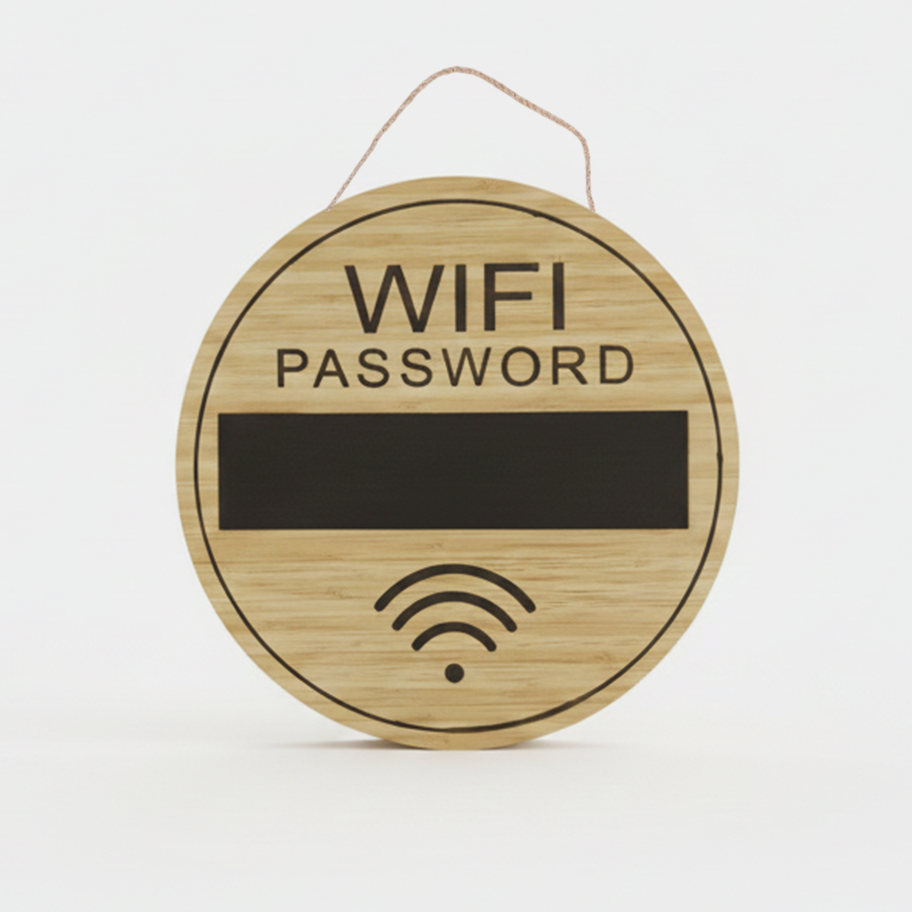 Round Wood Wi-fi Password Tag 30-cm - TezkarShop Official Website